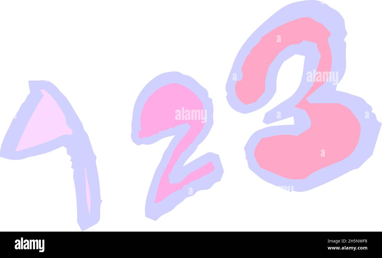 This is a illustration of 123 number scribbles drawn by children Stock ...