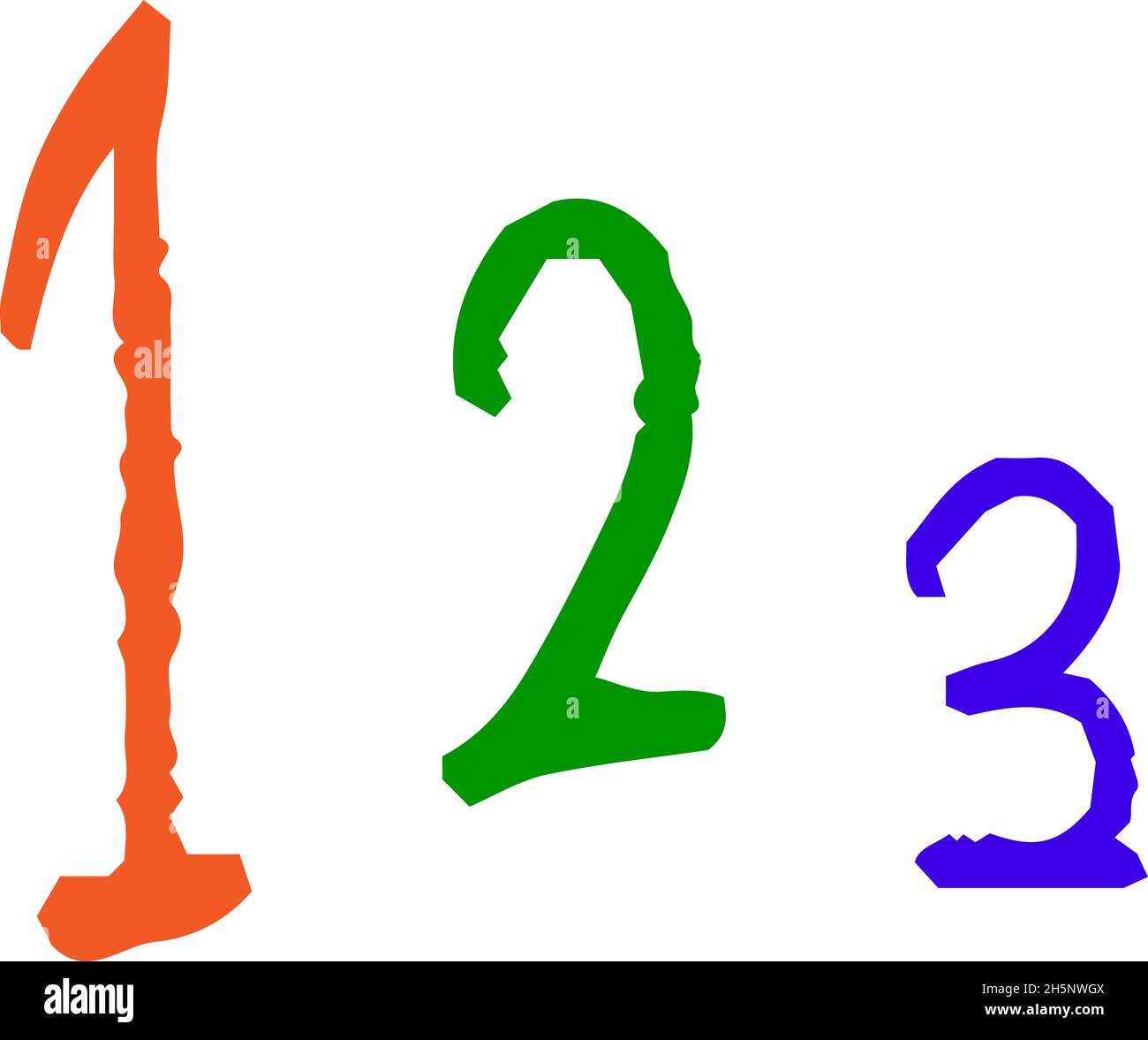 This is a illustration of 123 number scribbles drawn by children Stock ...