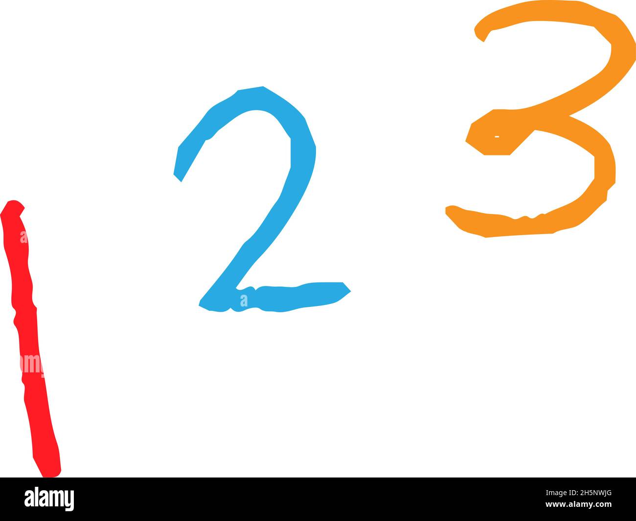 This is a illustration of 123 number scribbles drawn by children Stock ...