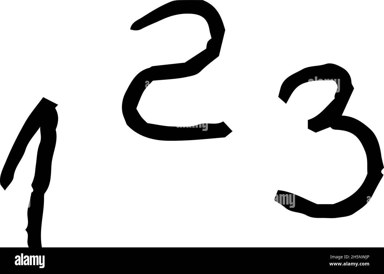 This is a illustration of 123 number scribbles drawn by children Stock ...