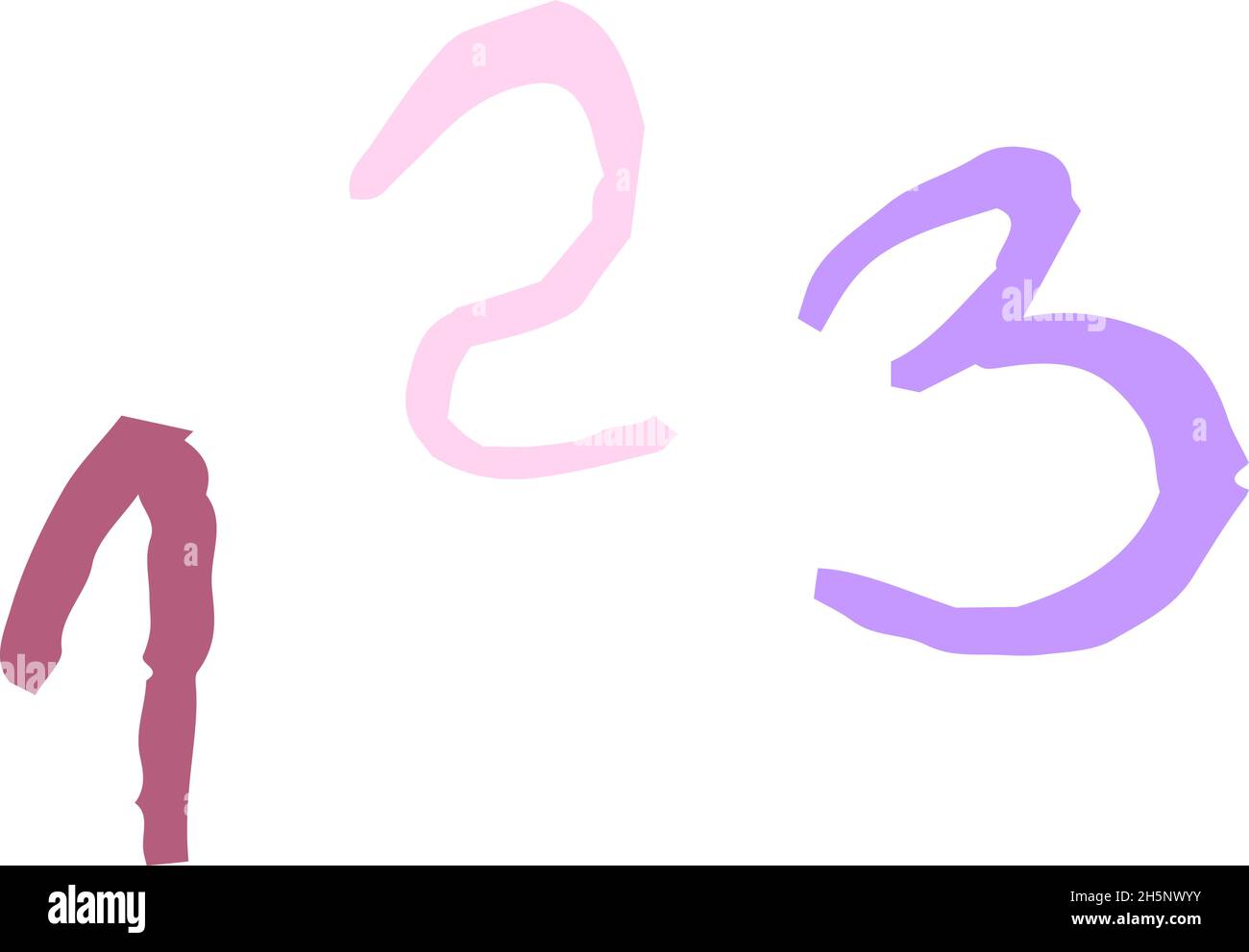 This is a illustration of 123 number scribbles drawn by children Stock ...