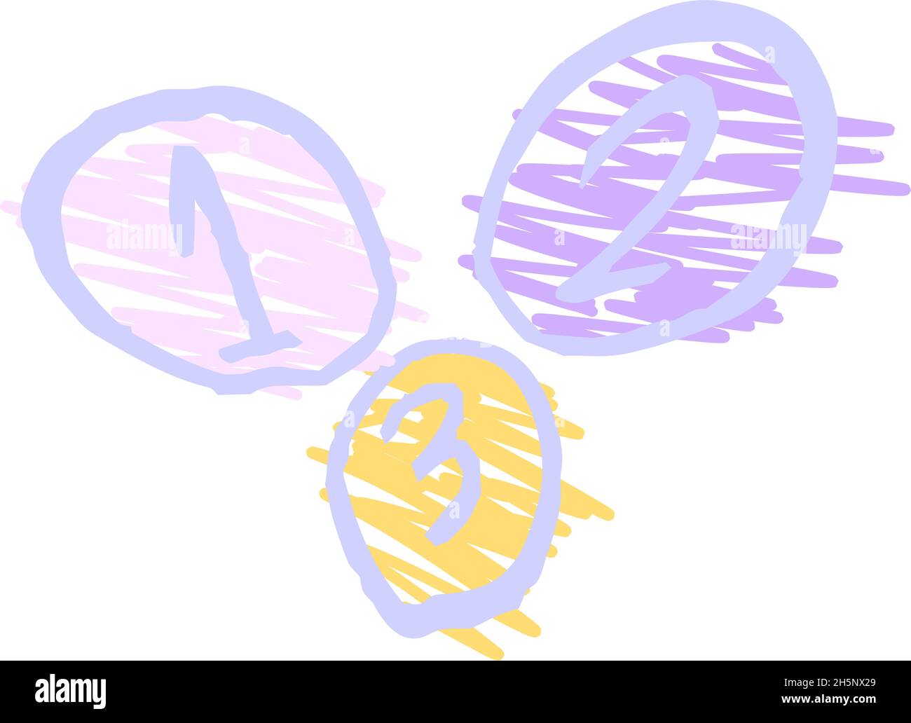 This is a illustration of 123 number scribbles drawn by children Stock ...