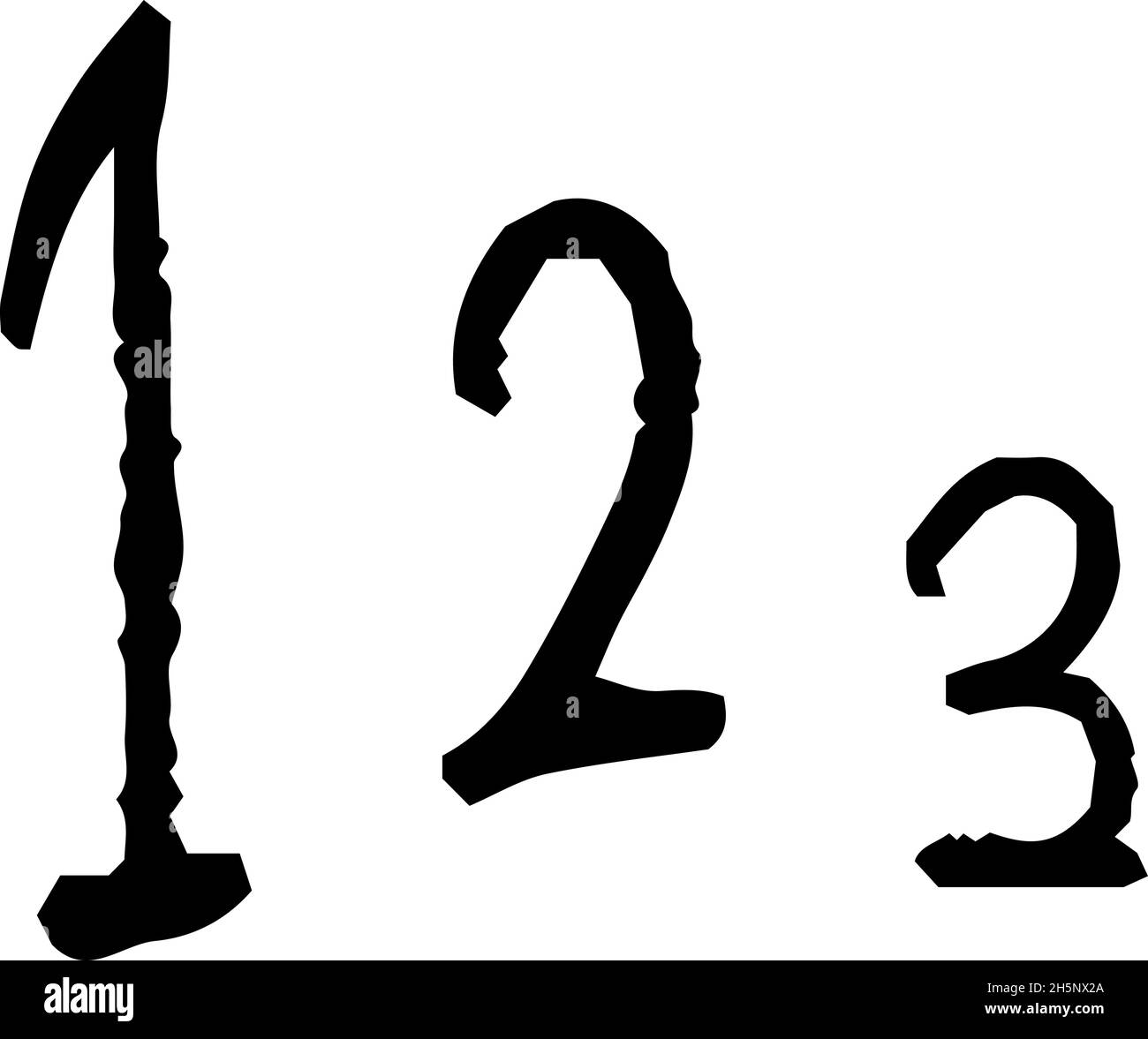 This is a illustration of 123 number scribbles drawn by children Stock ...