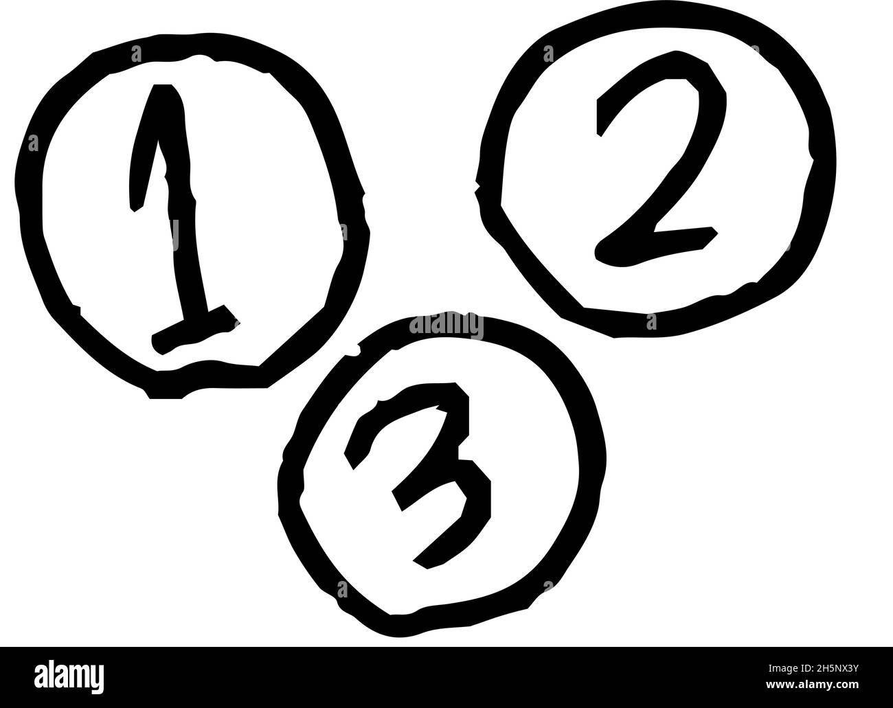 This is a illustration of 123 number scribbles drawn by children Stock ...