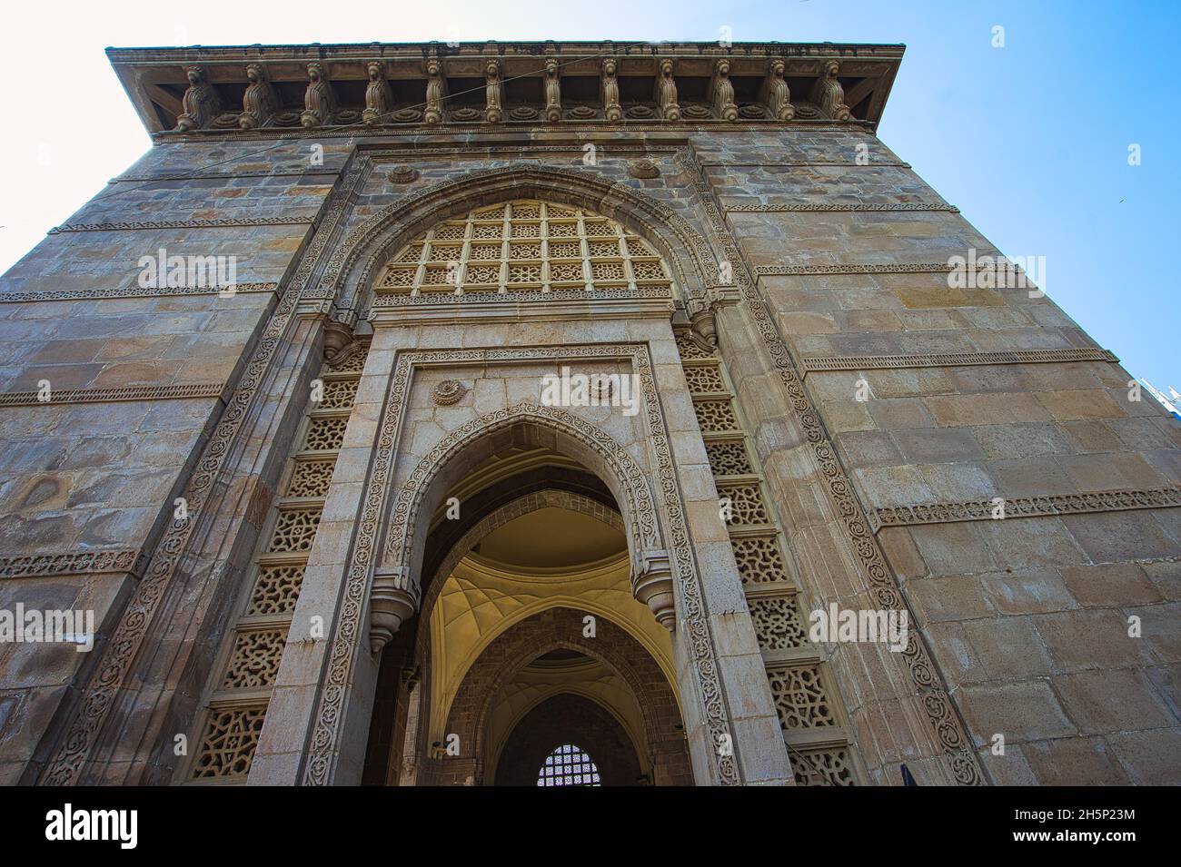 The structure is a triumphal arch made of basalt. Famous tourist ...