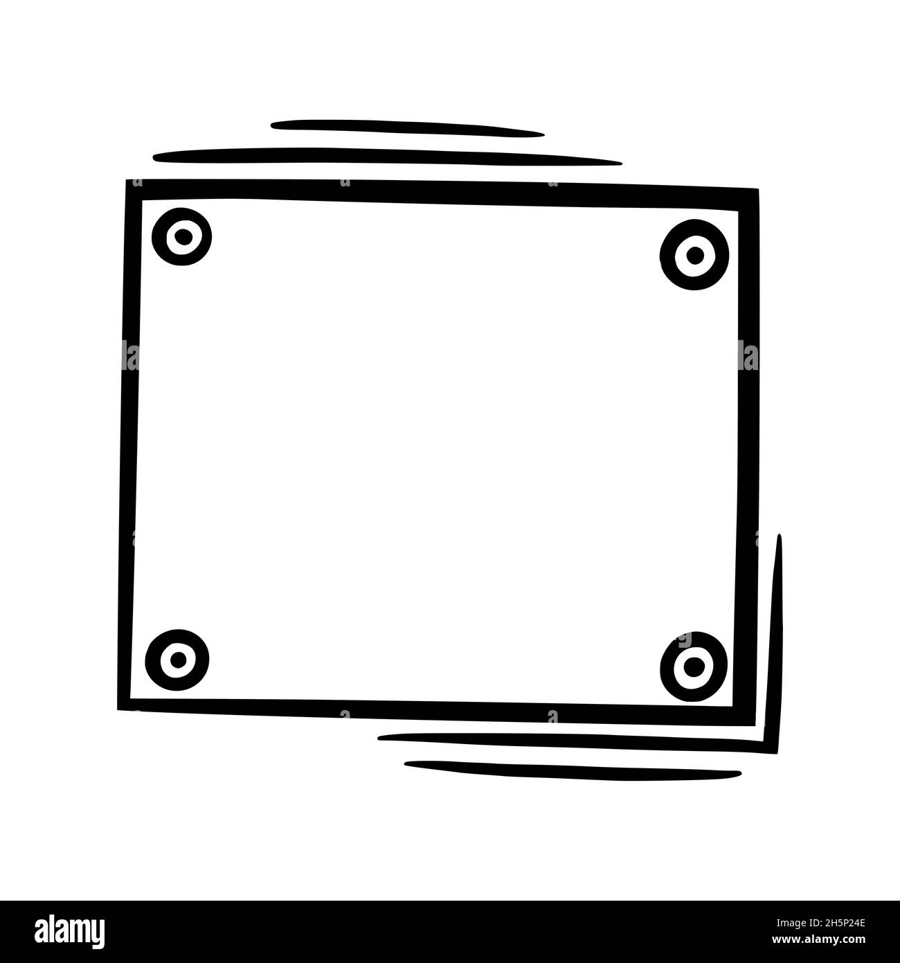 Doodle paper pinned on a wall. Blank paper with pins. Doodle vector ...
