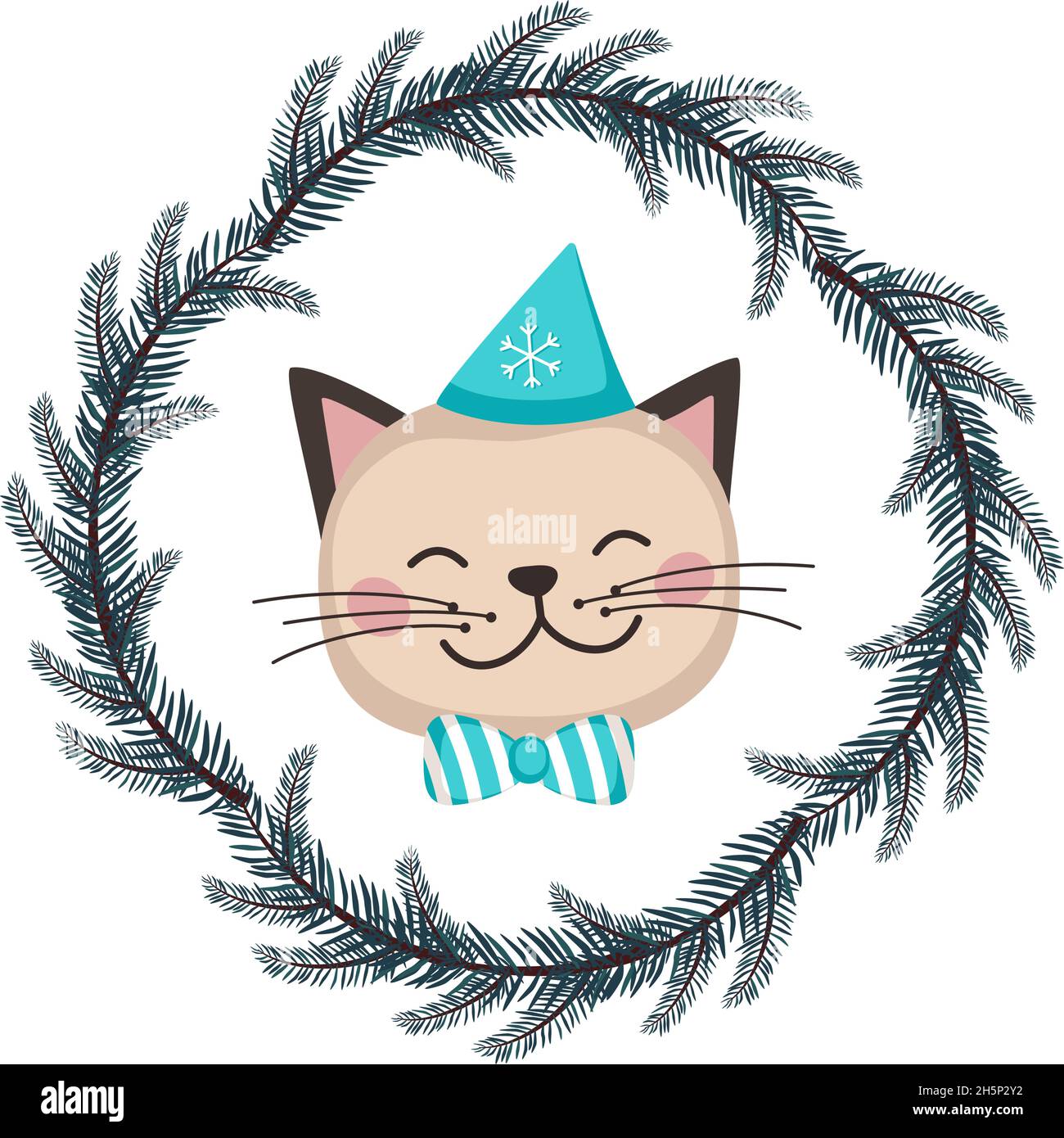 Cute christmas cat new year Cut Out Stock Images & Pictures - Alamy