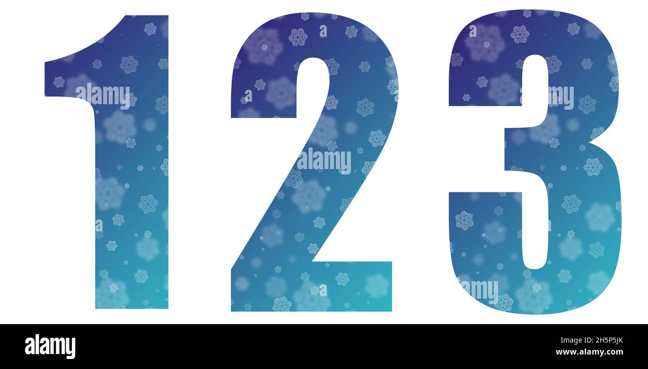 New Year and Christmas numbers - Blue numbers 1 2 3 made from ...