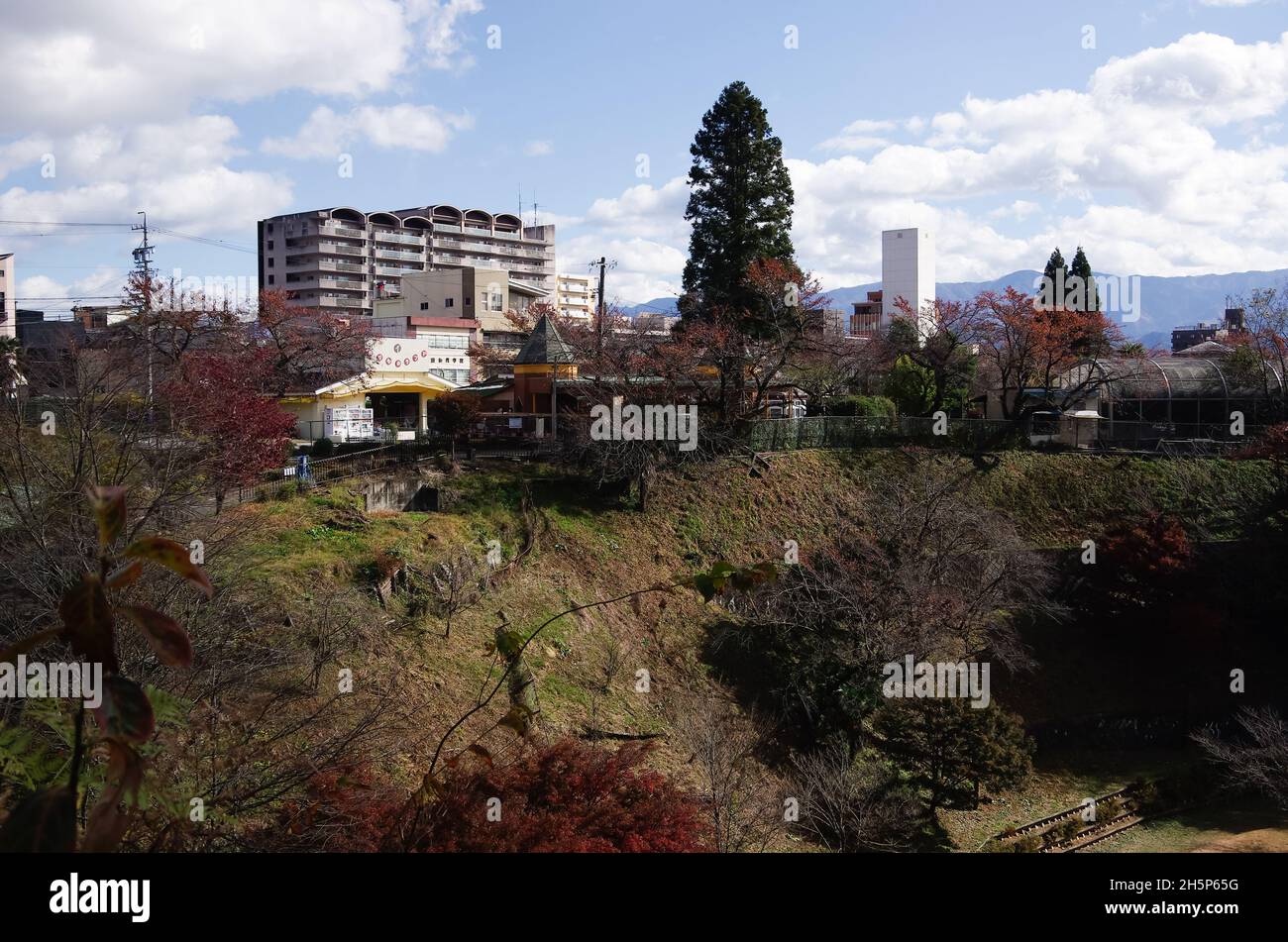iida, nagano, japan 2021-11-11 , iida city zoo seen from a distance in ...