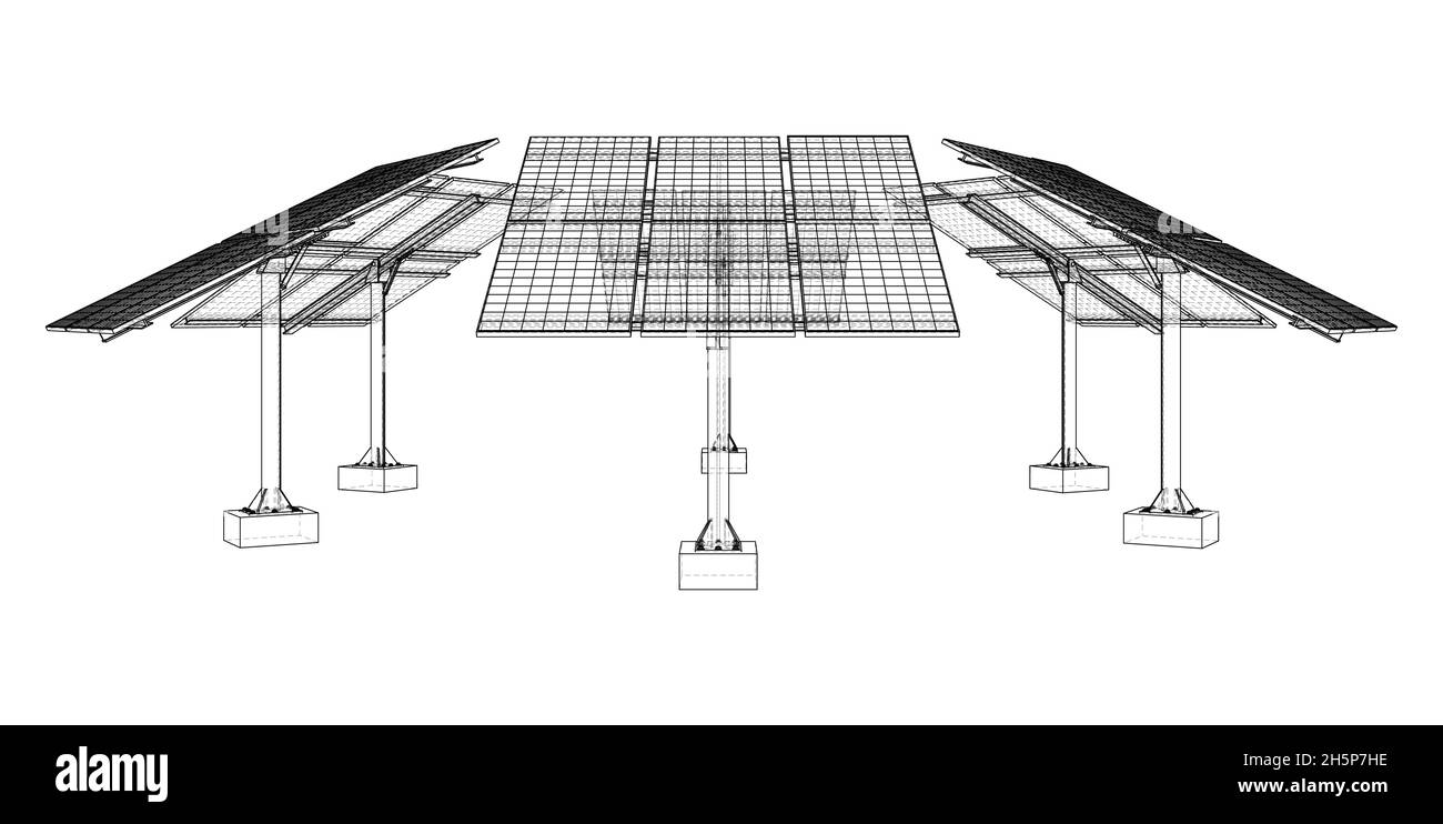 Solar Panel Concept. Vector rendering of 3d Stock Vector Image & Art ...