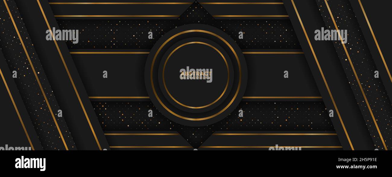 Abstract dark background with golden shapes Stock Vector Image & Art ...
