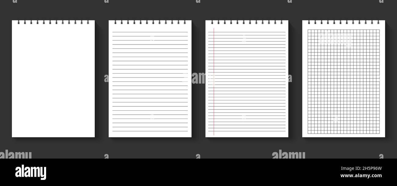Blank notebook paper sheets set Stock Vector Image & Art - Alamy