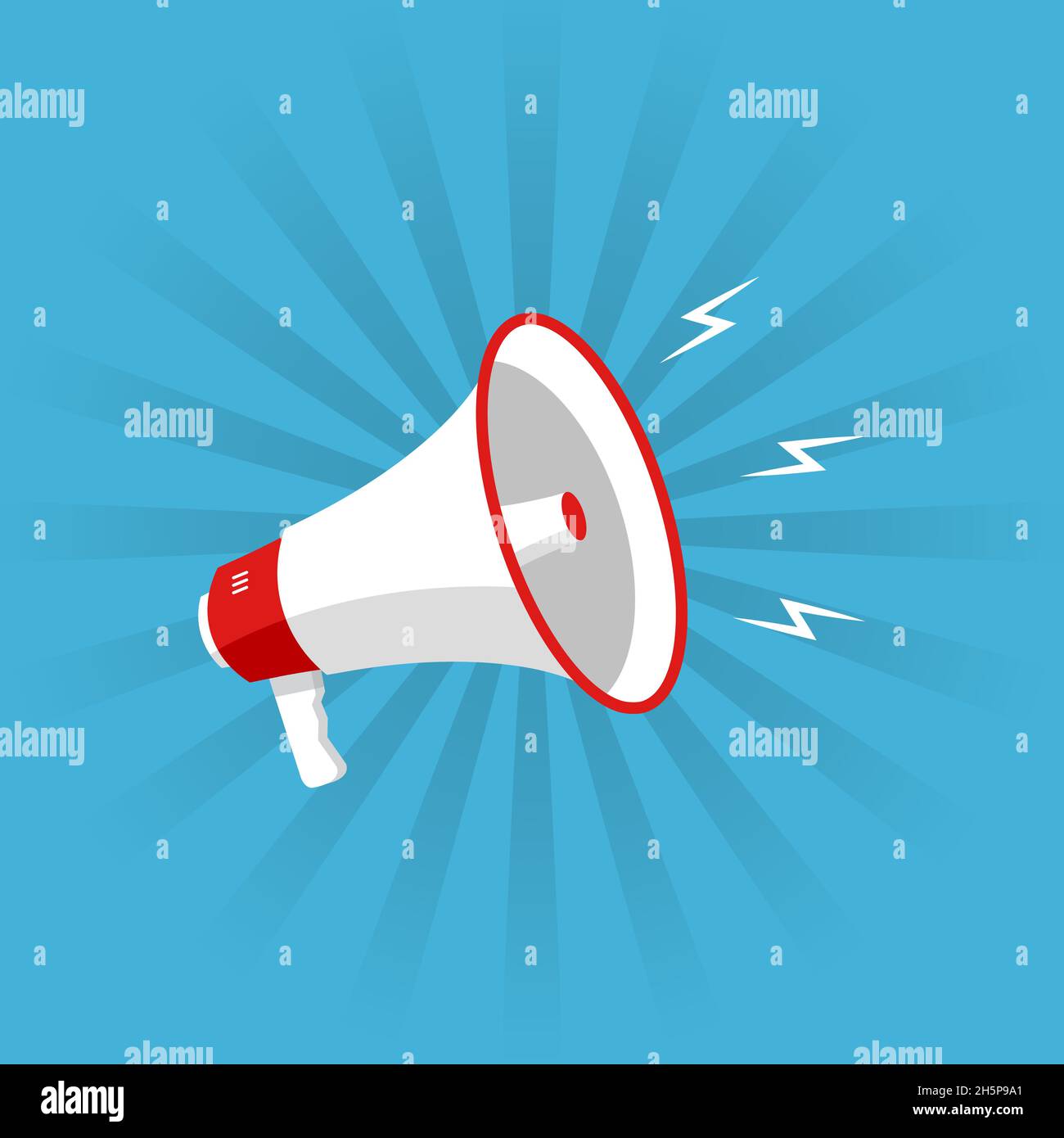 Megaphone with blue background flat illustration Stock Vector Image ...