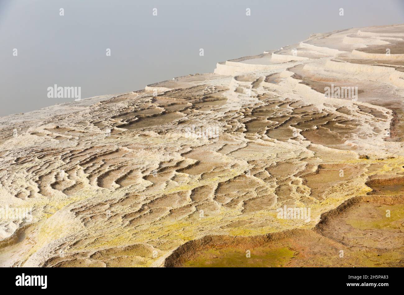 Aerial white travertine terraces thermal hi-res stock photography and ...