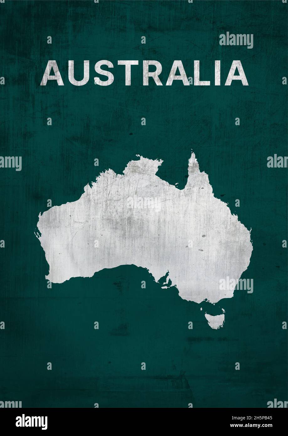 minimalist map and the name of Australia design with grunge wood trendy ...