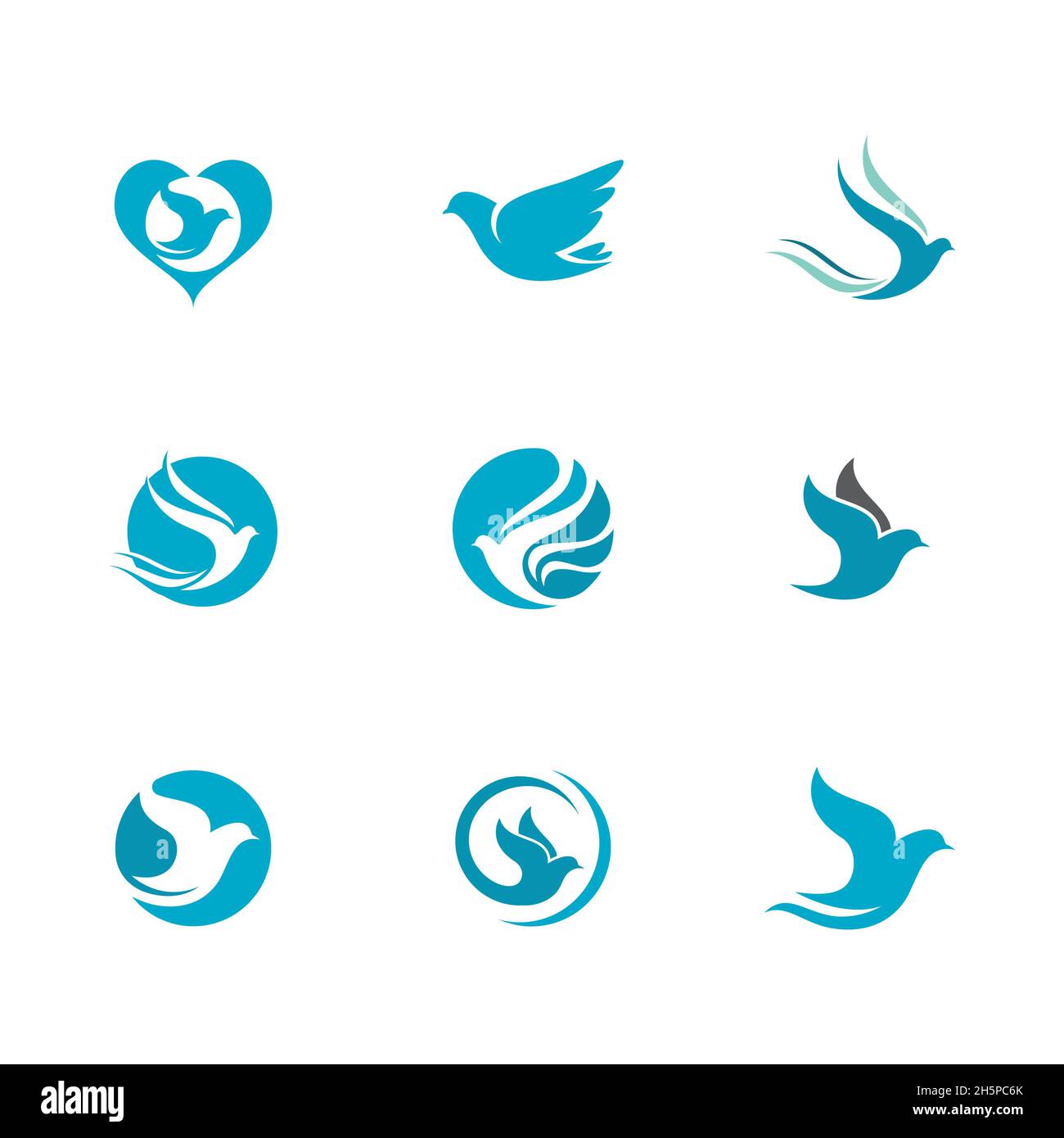 Bird wing Dove Logo Template vector illustration Stock Photo - Alamy