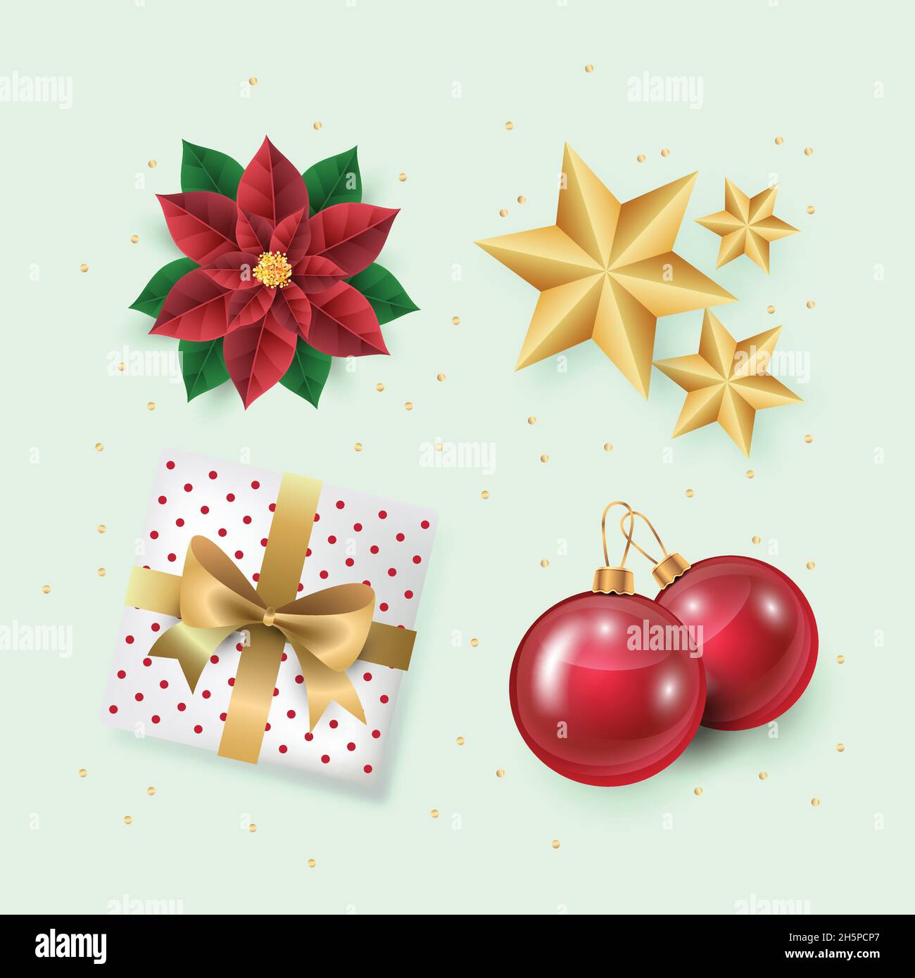 collection realistic christmas element vector design illustration Stock ...