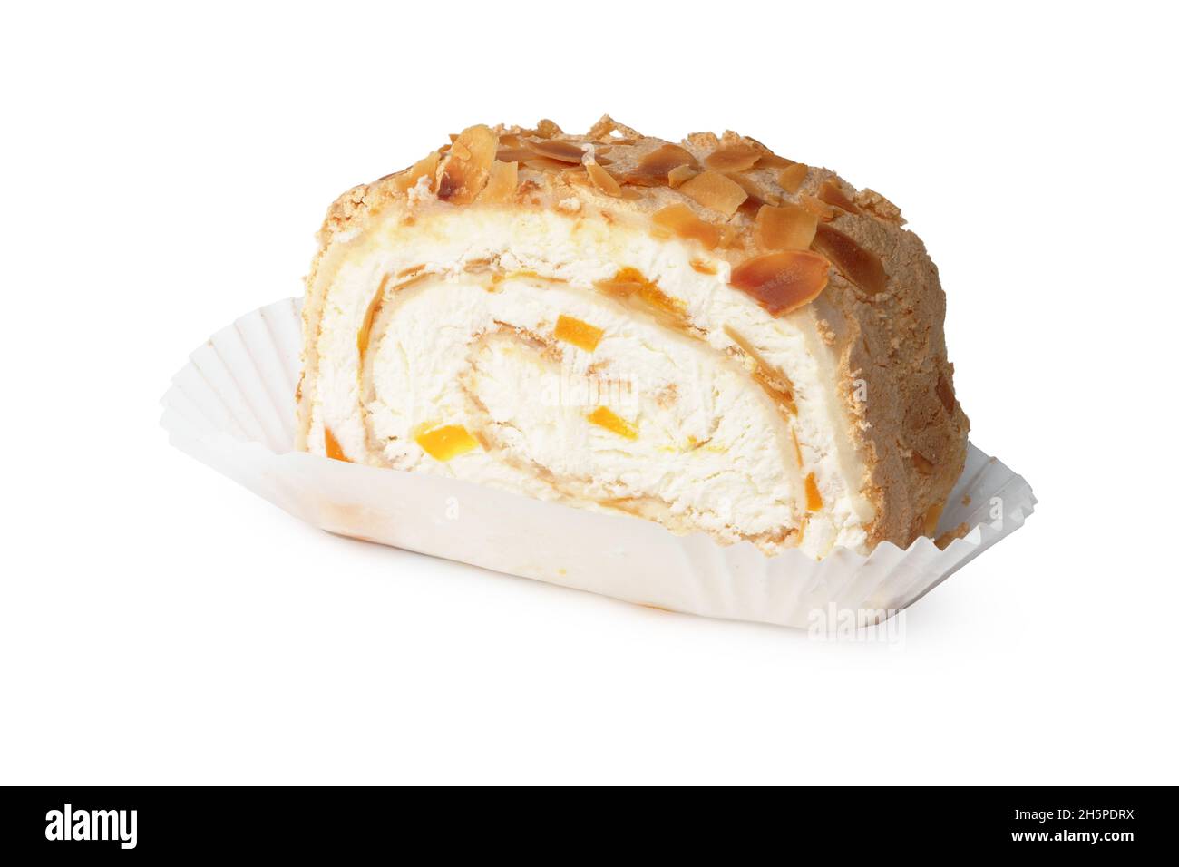 Piece of biscuit roll isolated on white background Stock Photo - Alamy