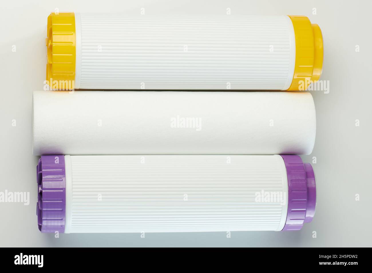New water filter cartridges set isolated on white studio background ...