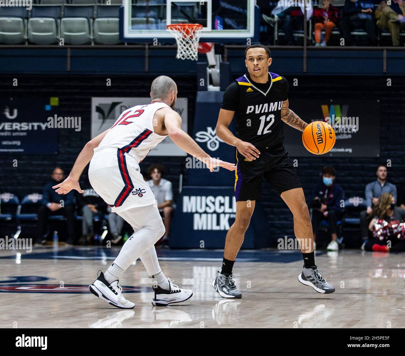 November 09, 2021 Moraga, CA U.S.A. Prairie View A&M guard Faite ...
