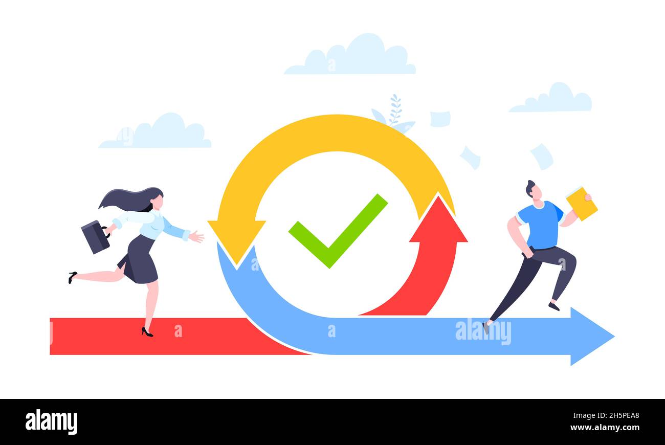 Agile development methodology business concept flat style design vector ...