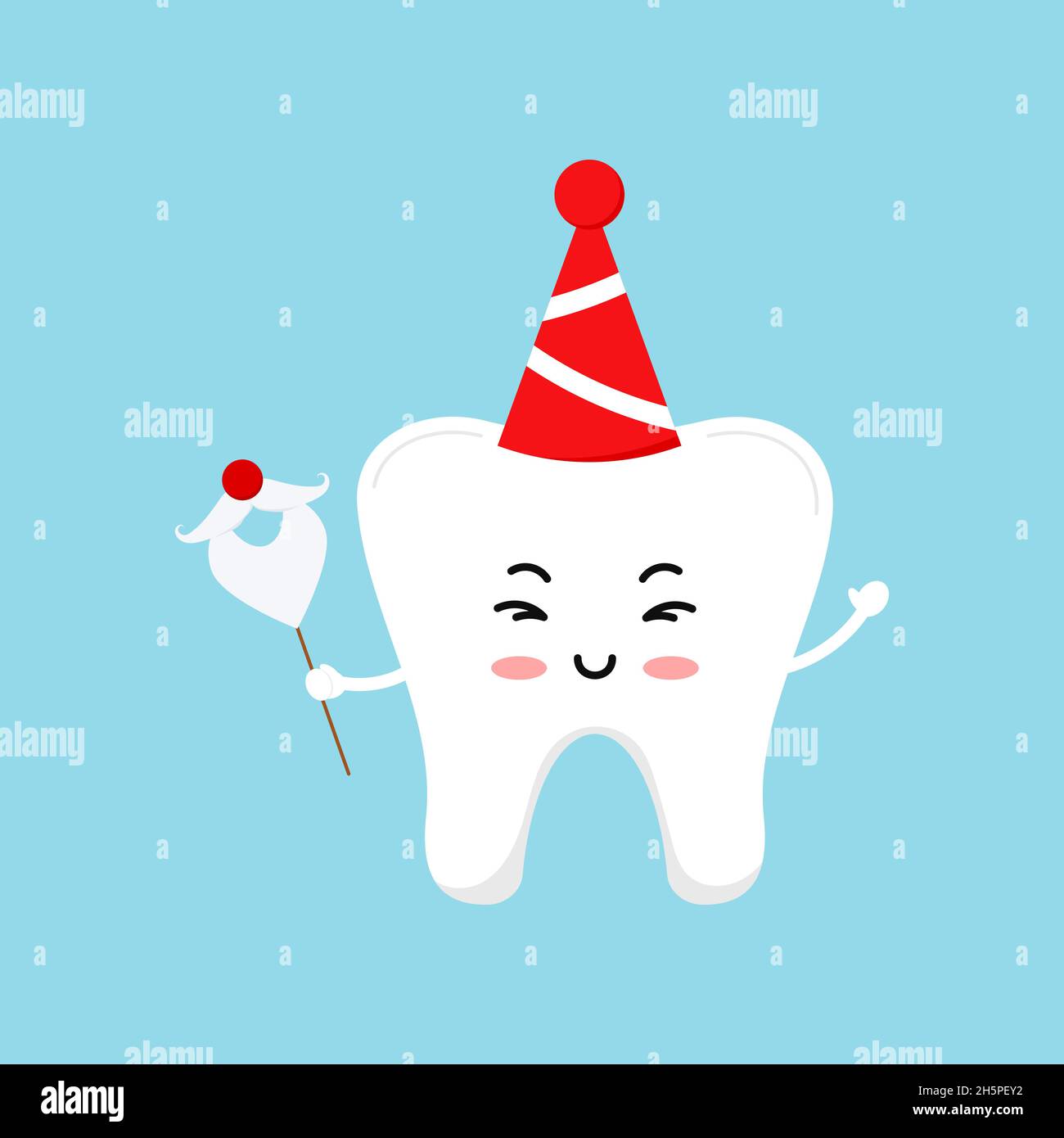 Christmas tooth with red party cap and santa clause photo props booth ...