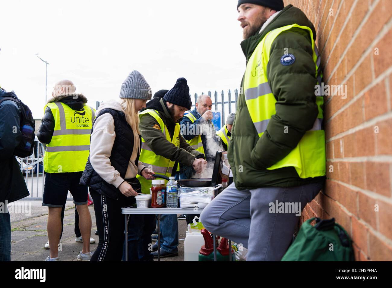 Stockton On Tees, UK. 06th Nov, 2021. Striking bus drivers and their ...