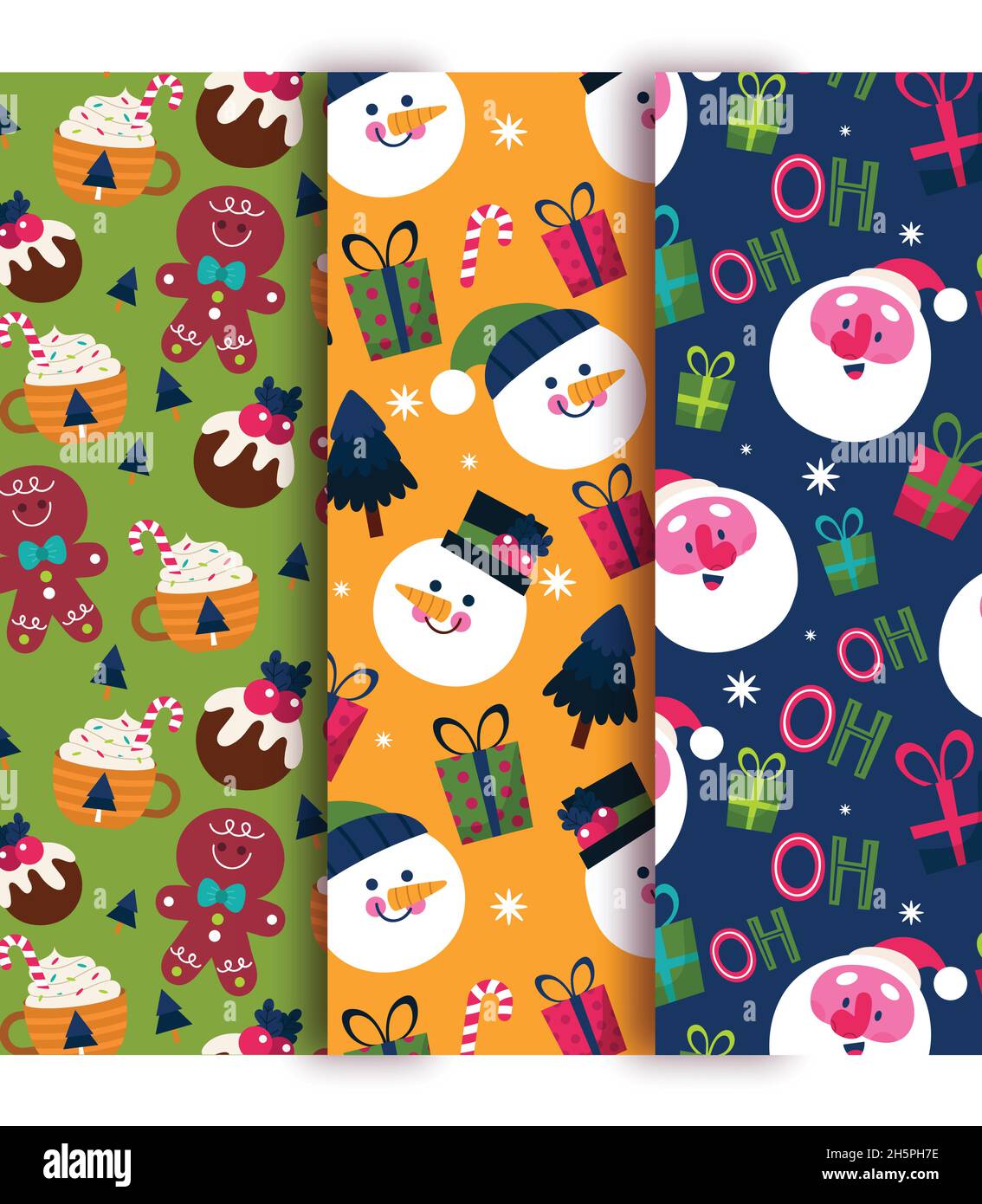 hand drawn christmas pattern collection vector design illustration ...