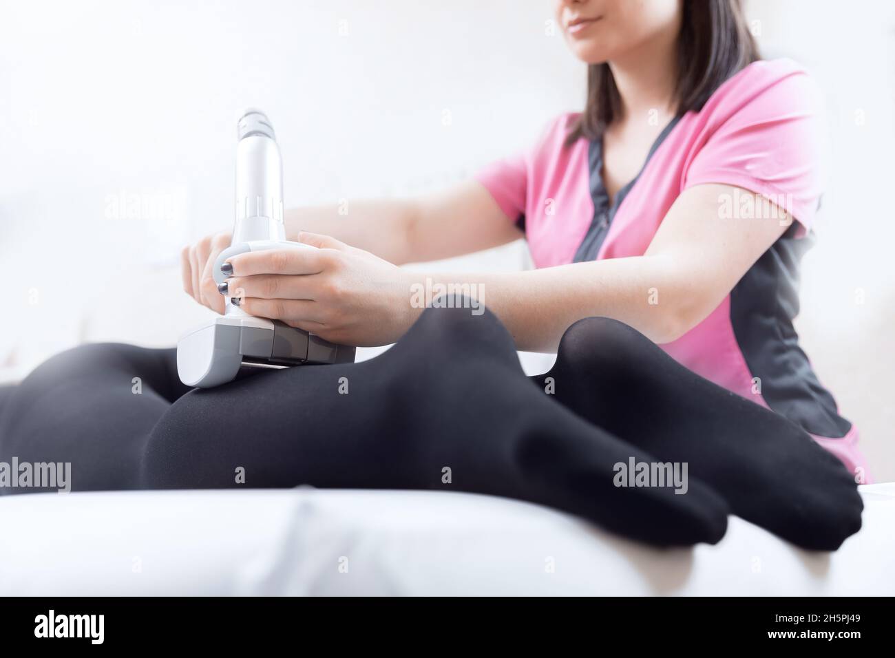 LPG machine massage for lifting body. Woman getting beauty therapy ...