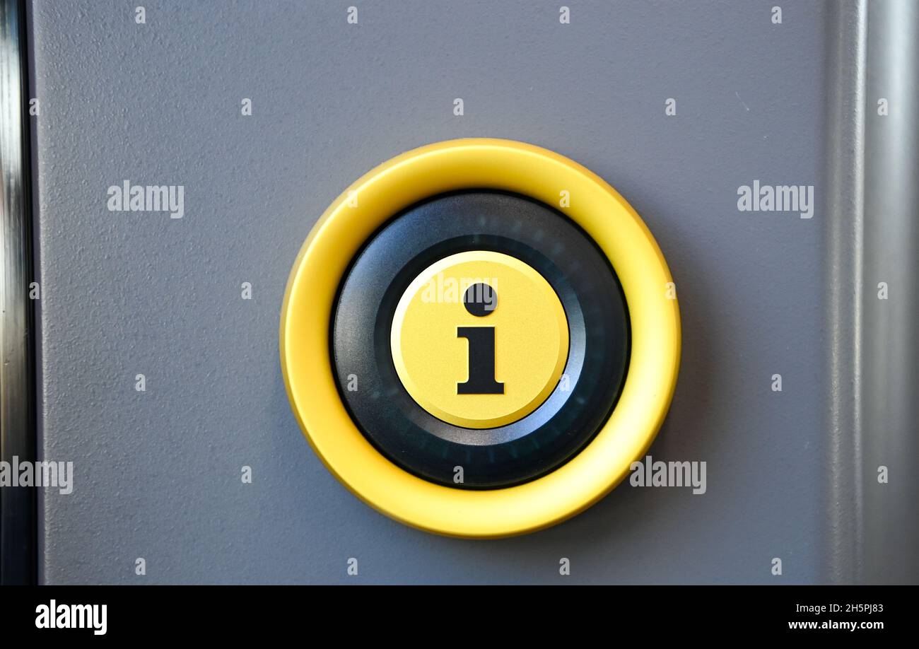Berlin, Germany. 10th Nov, 2021. A button with an "i" as information in ...