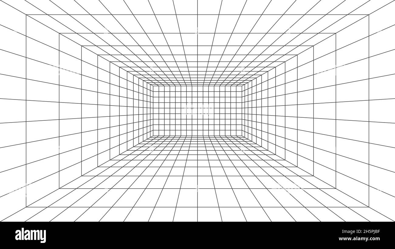3d wireframe grid room. 3d perspective laser grid 16 9.. Cyberspace ...
