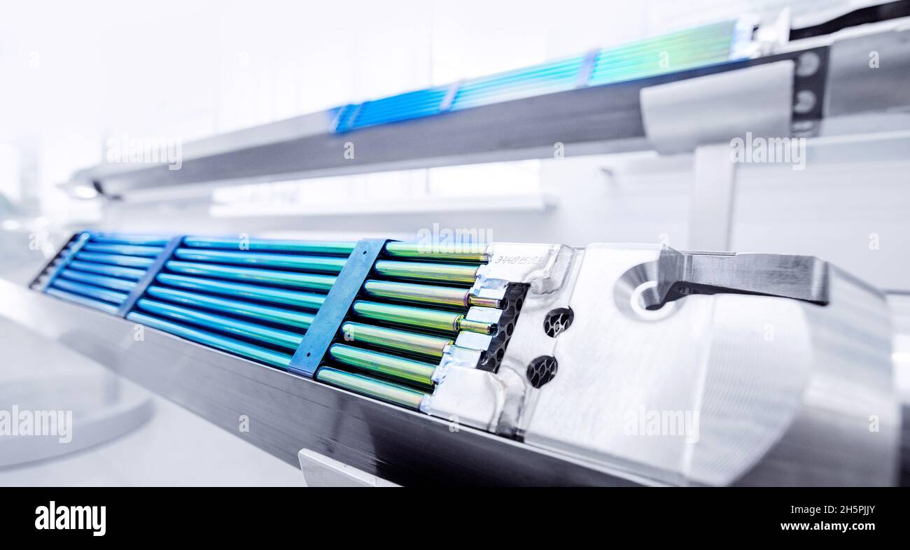 Fragment fuel uranium rod element of nuclear reactor water Stock Photo ...