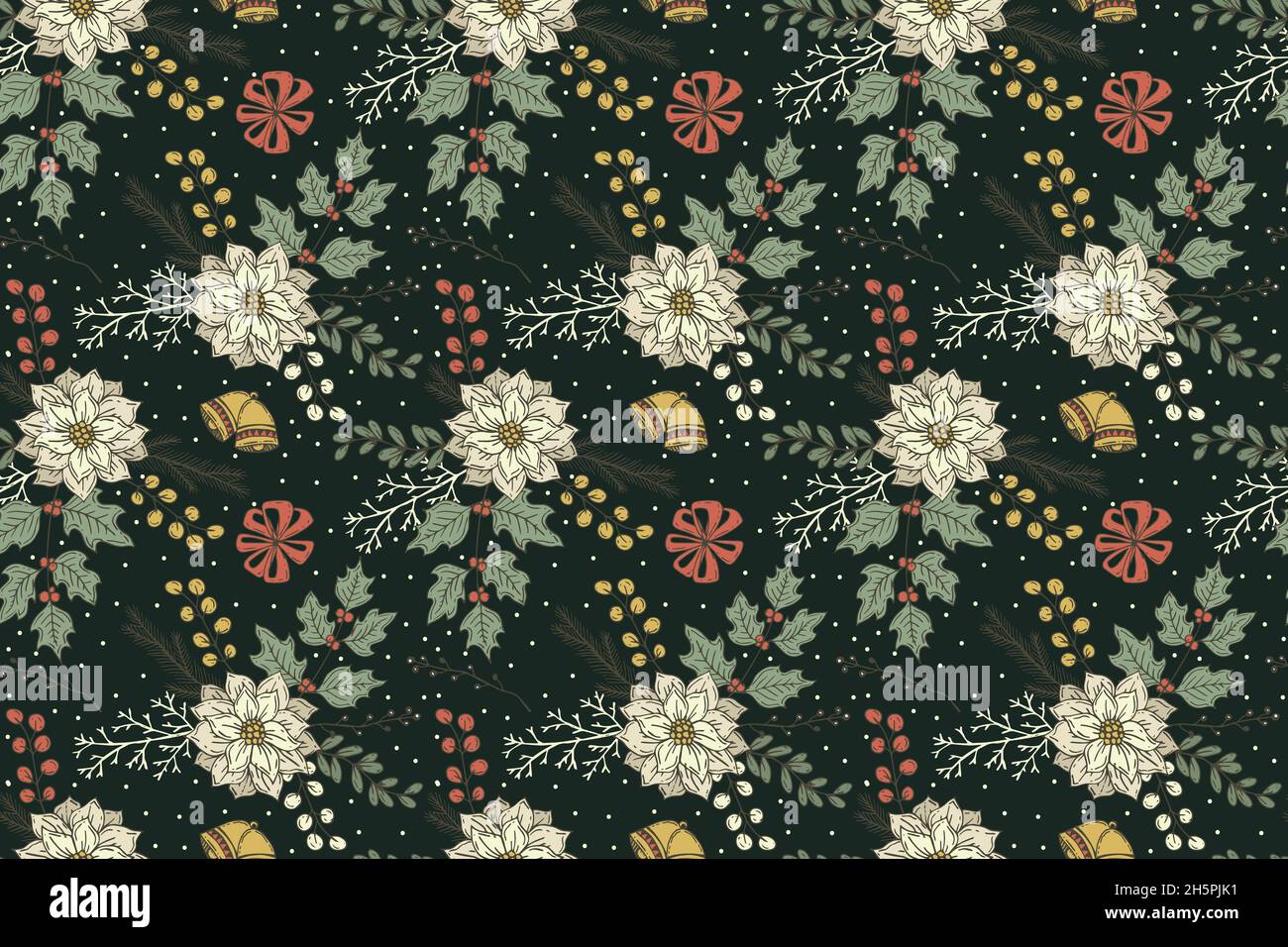 vintage christmas pattern vector design illustration Stock Vector Image ...