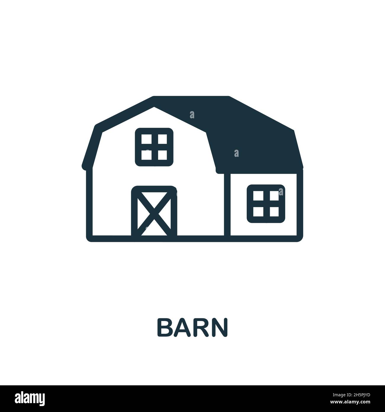 Barn icon. Monochrome sign from farming collection. Creative Barn icon ...