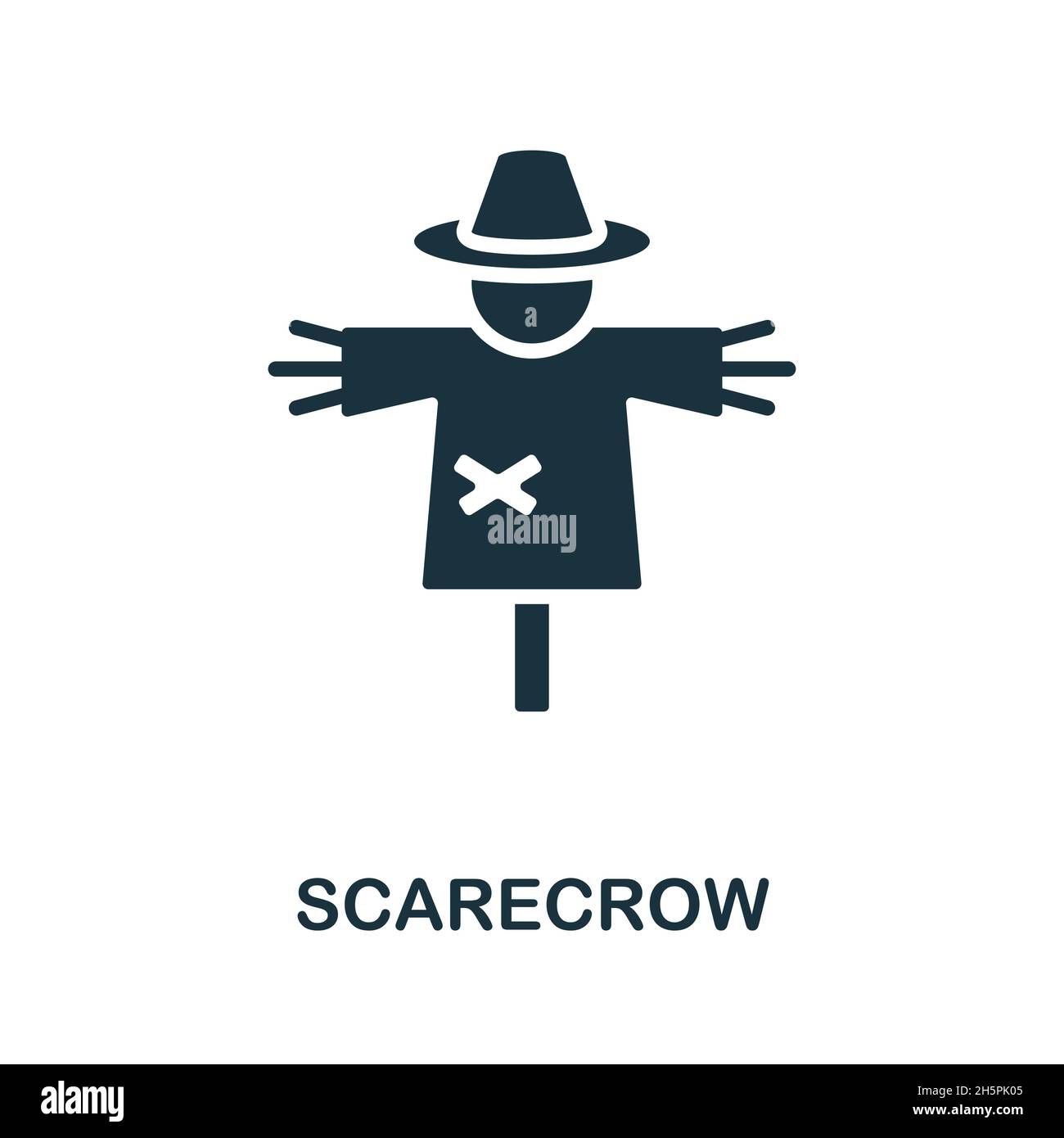Scarecrow icon. Monochrome sign from farming collection. Creative ...