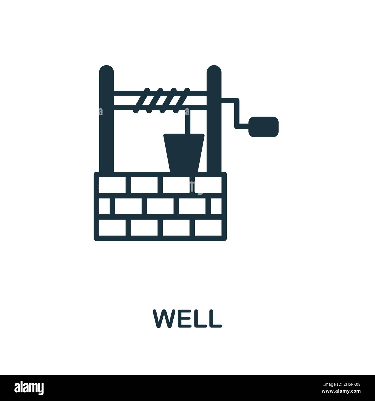 Well icon. Monochrome sign from farming collection. Creative Well icon ...