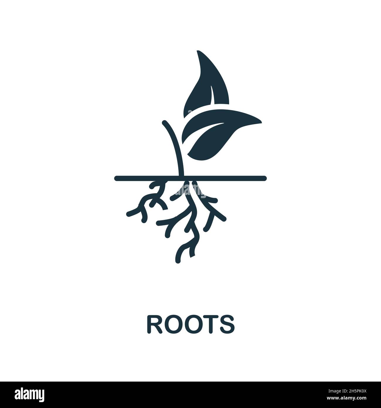 Roots icon. Monochrome sign from farming collection. Creative Roots ...