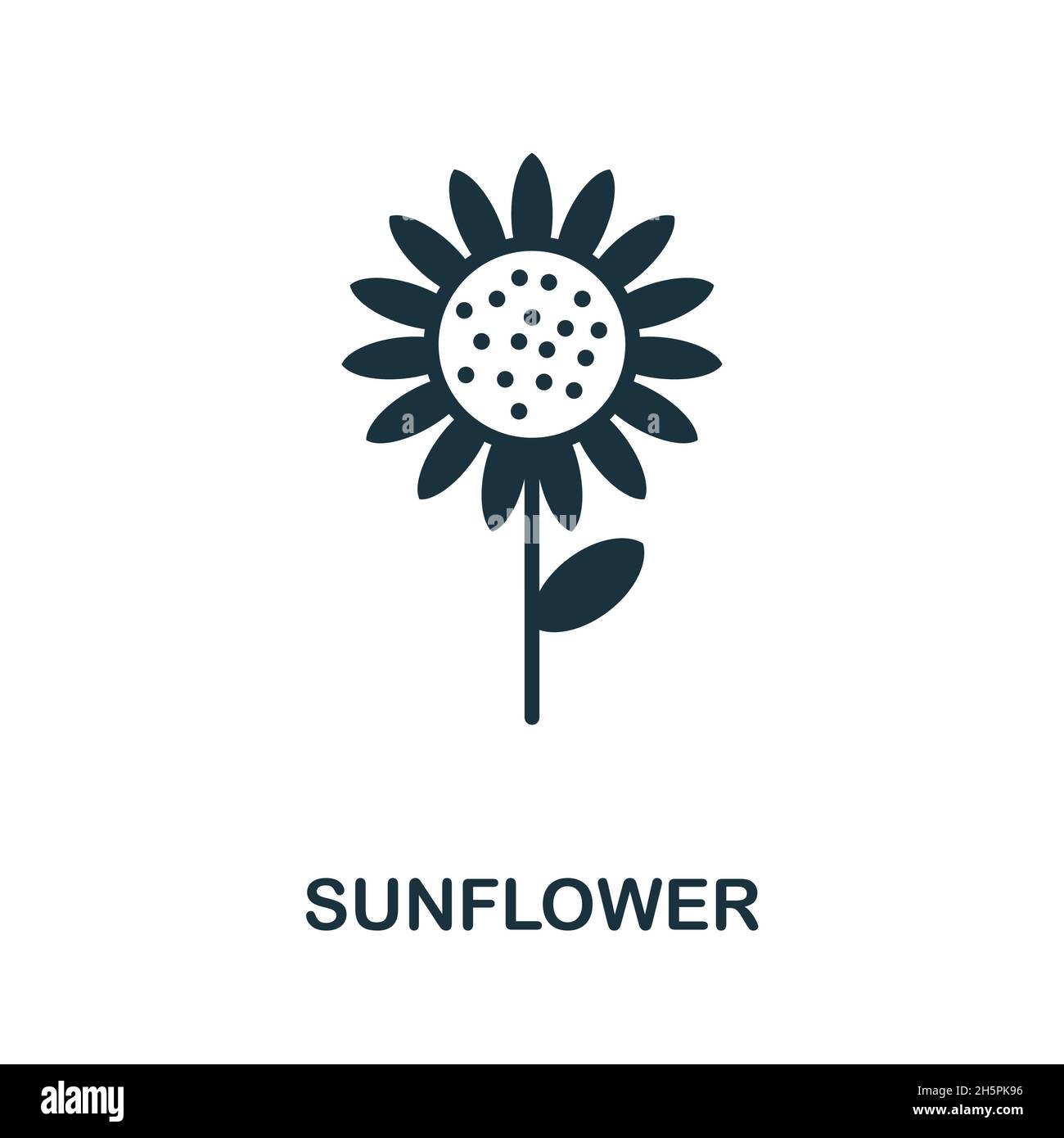 Sunflower icon. Monochrome sign from farming collection. Creative ...