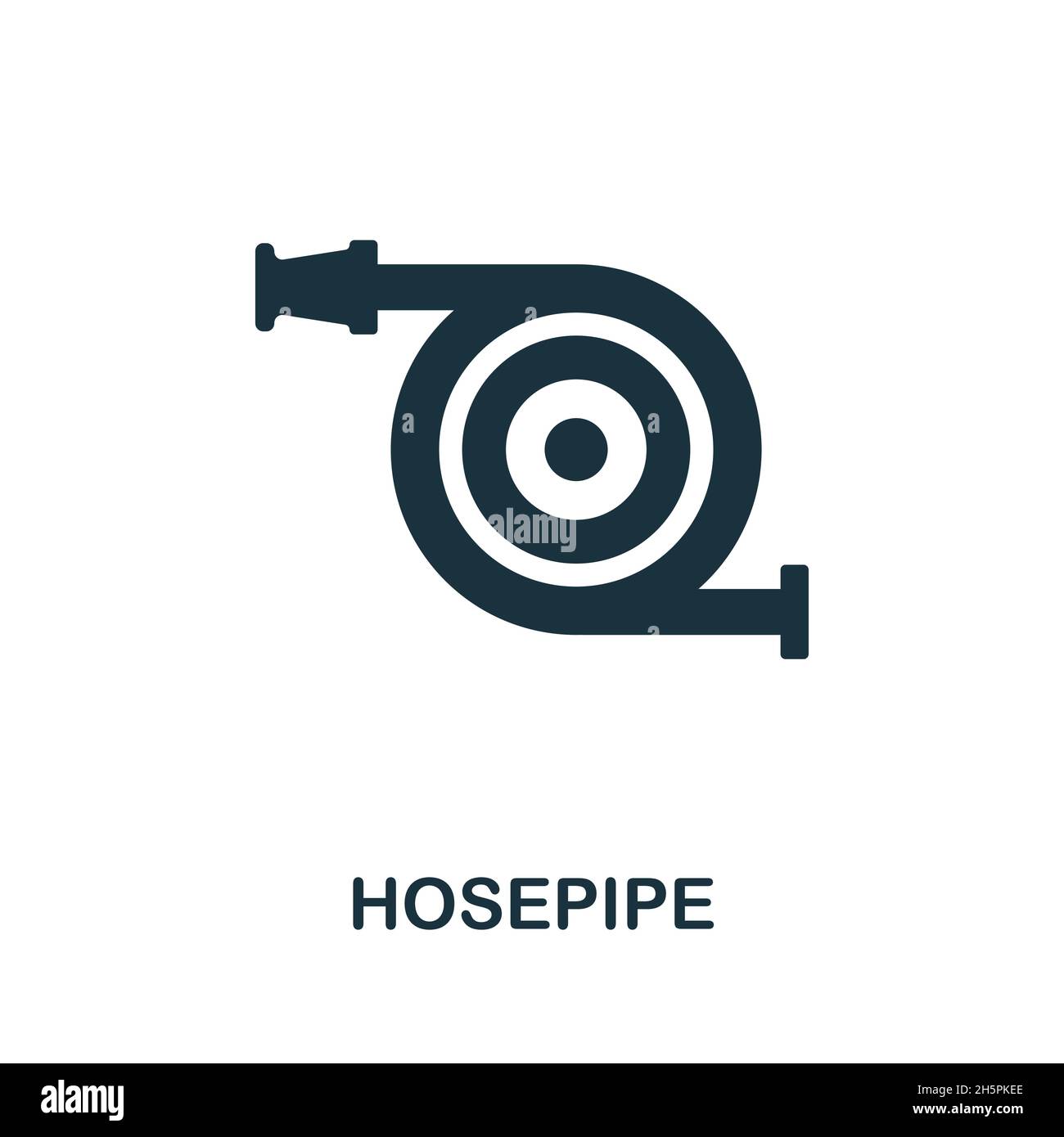 Hosepipe icon. Monochrome sign from farming collection. Creative ...