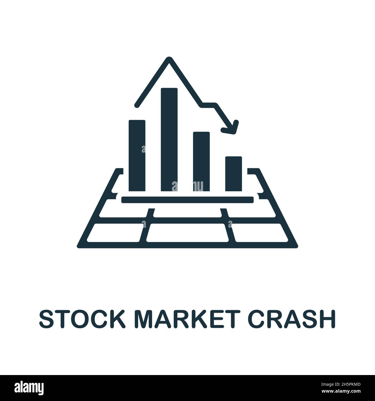 Stock Market Crash icon. Monochrome sign from economic crisis ...