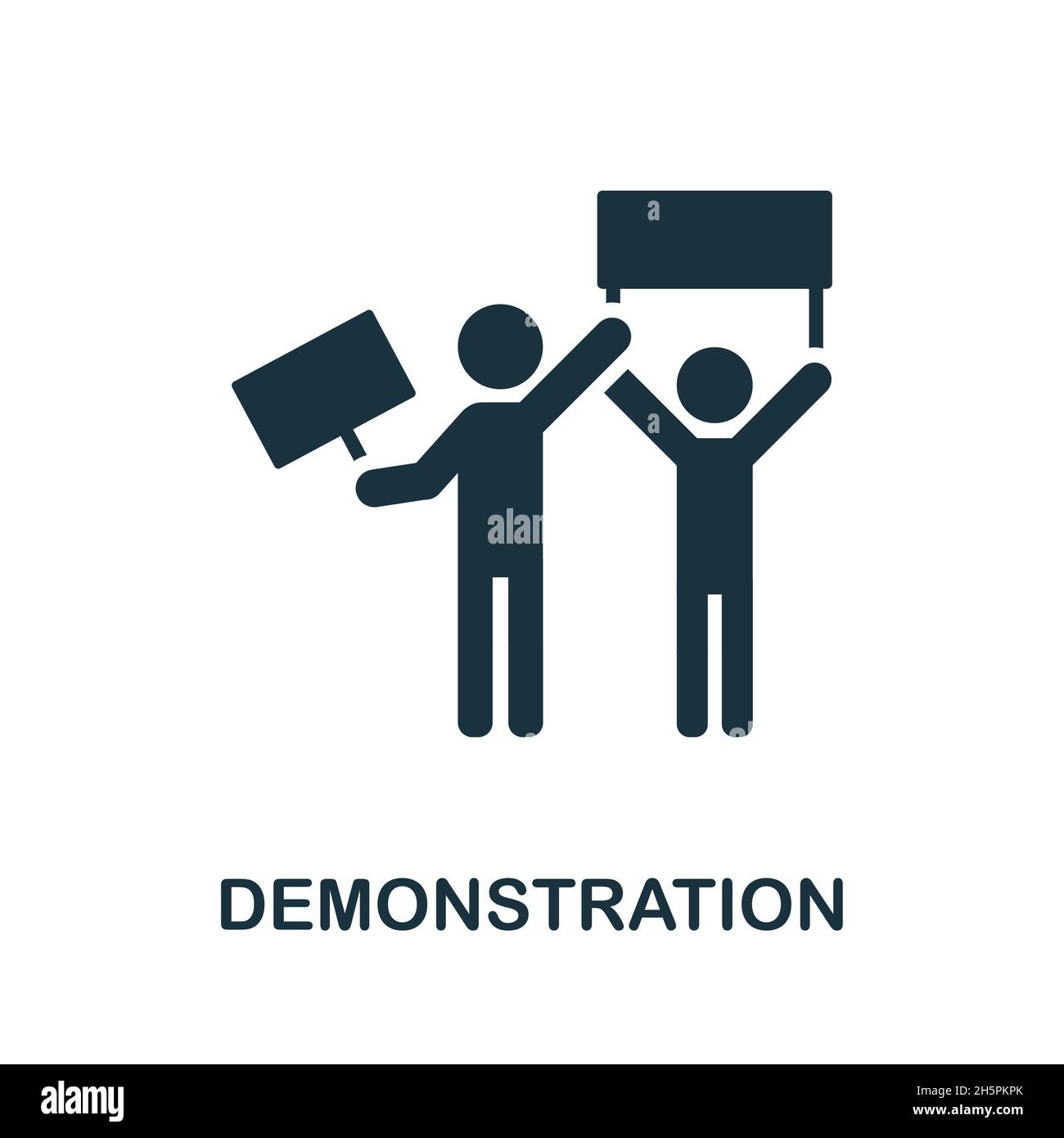 Demonstration icon. Monochrome sign from human rights collection ...