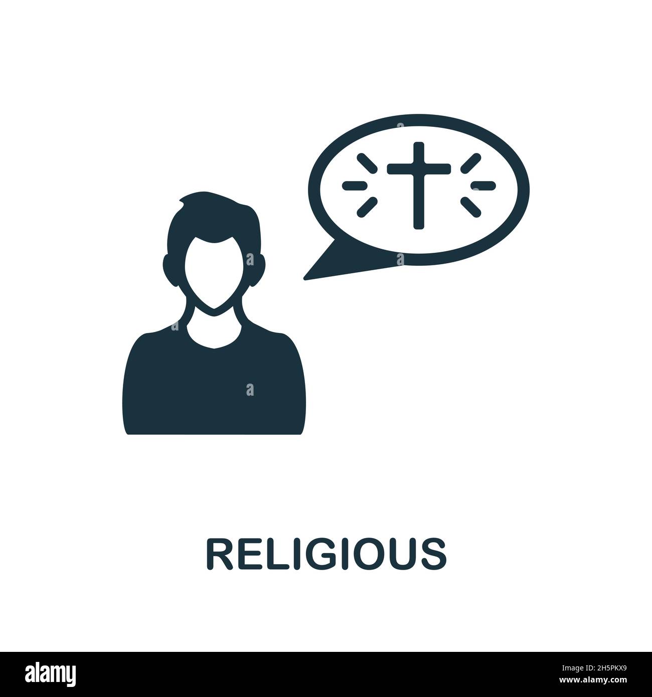 Religious icon. Monochrome sign from human rights collection. Creative ...