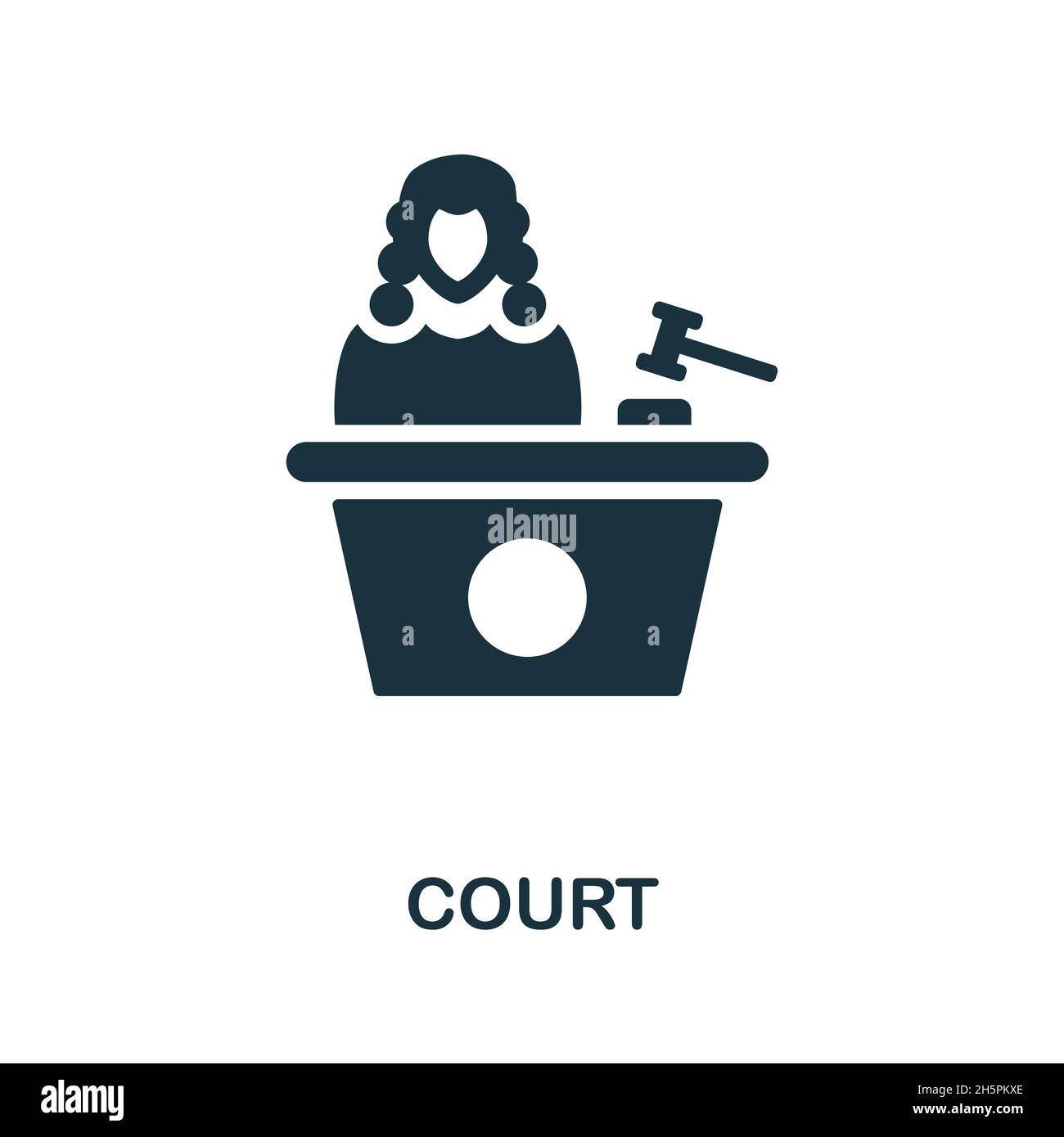 Court icon. Monochrome sign from human rights collection. Creative ...