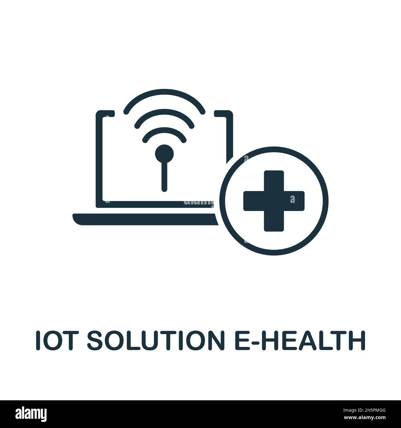 E-Health icon. Monochrome sign from iot solution collection. Creative E ...