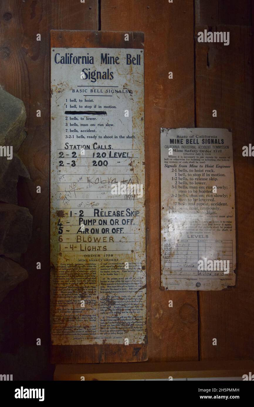 Educational displays showing gold rush era mining information. This ...