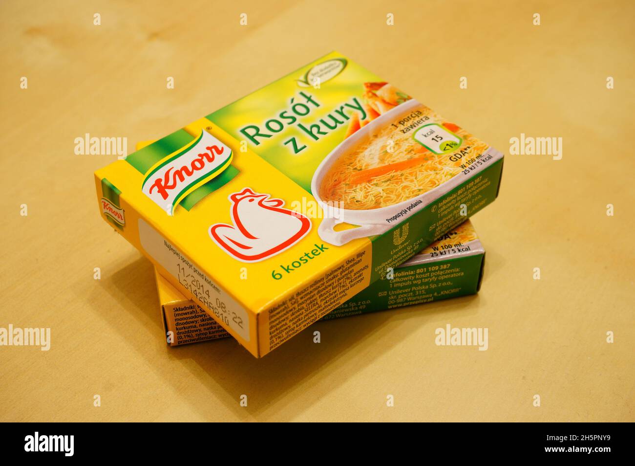 Polish Knorr brand chicken bouillon blocks Stock Photo - Alamy