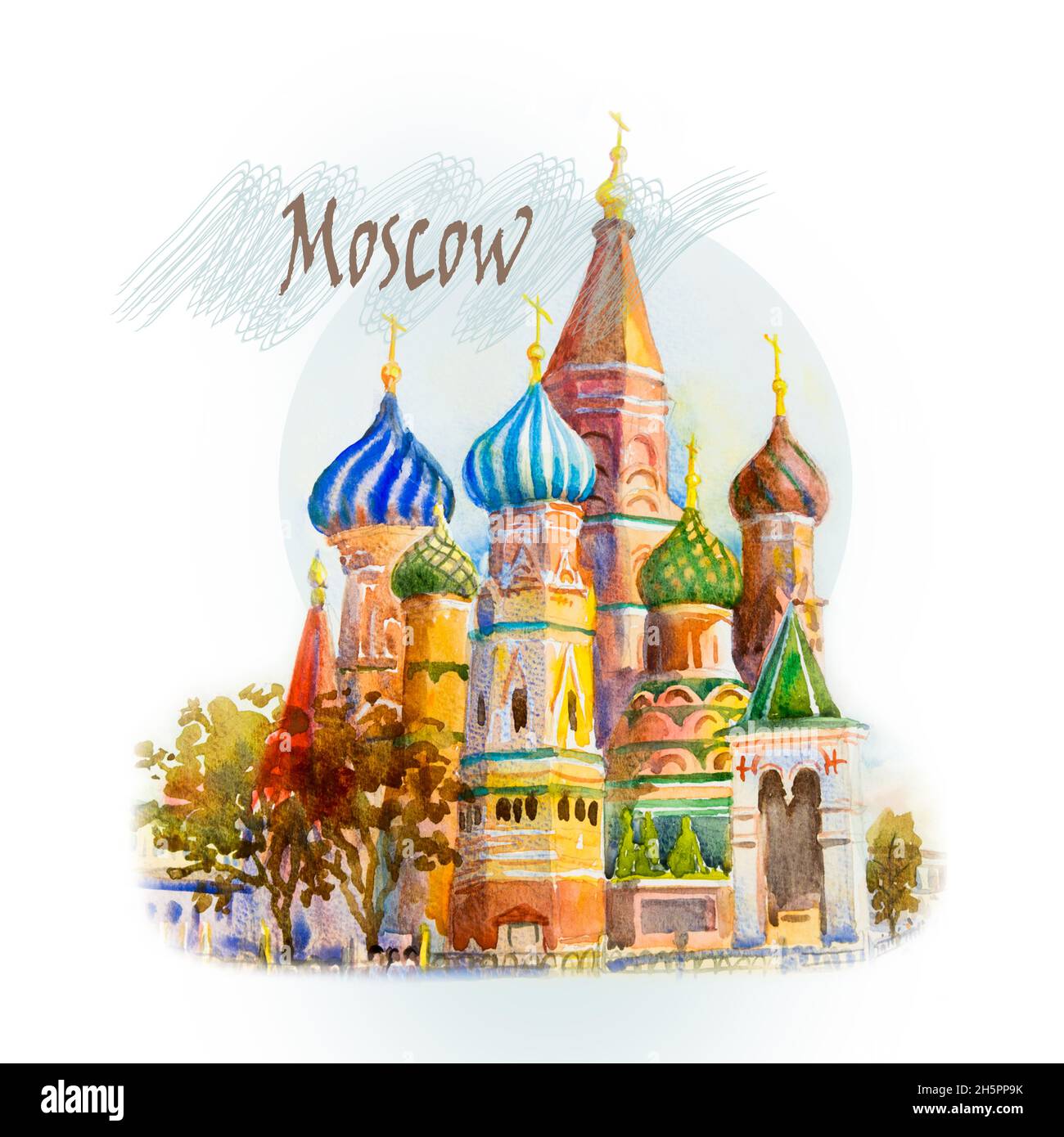 Russia moscow painting kremlin red square hi-res stock photography and ...