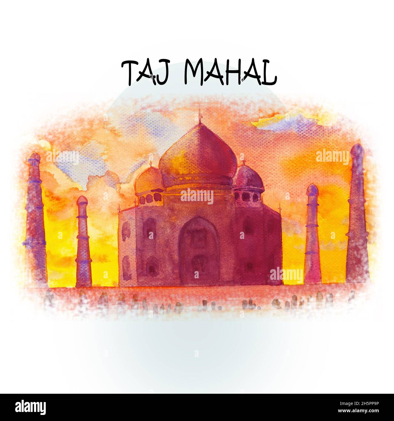 Modern art, symbol, logo. Watercolor painting illustration. World ...