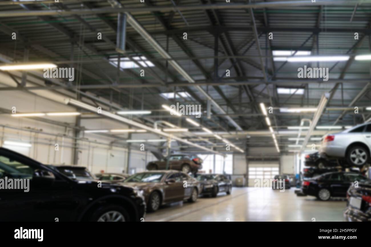 modern auto repair shop, photo with blur Stock Photo - Alamy