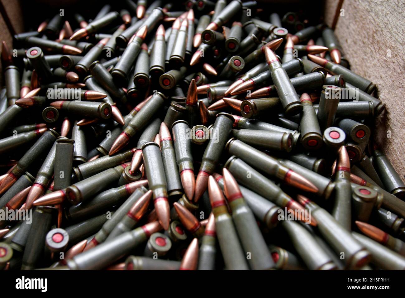 Ammunitions seen in a boxes waiting for demolition at Explosive Waste ...